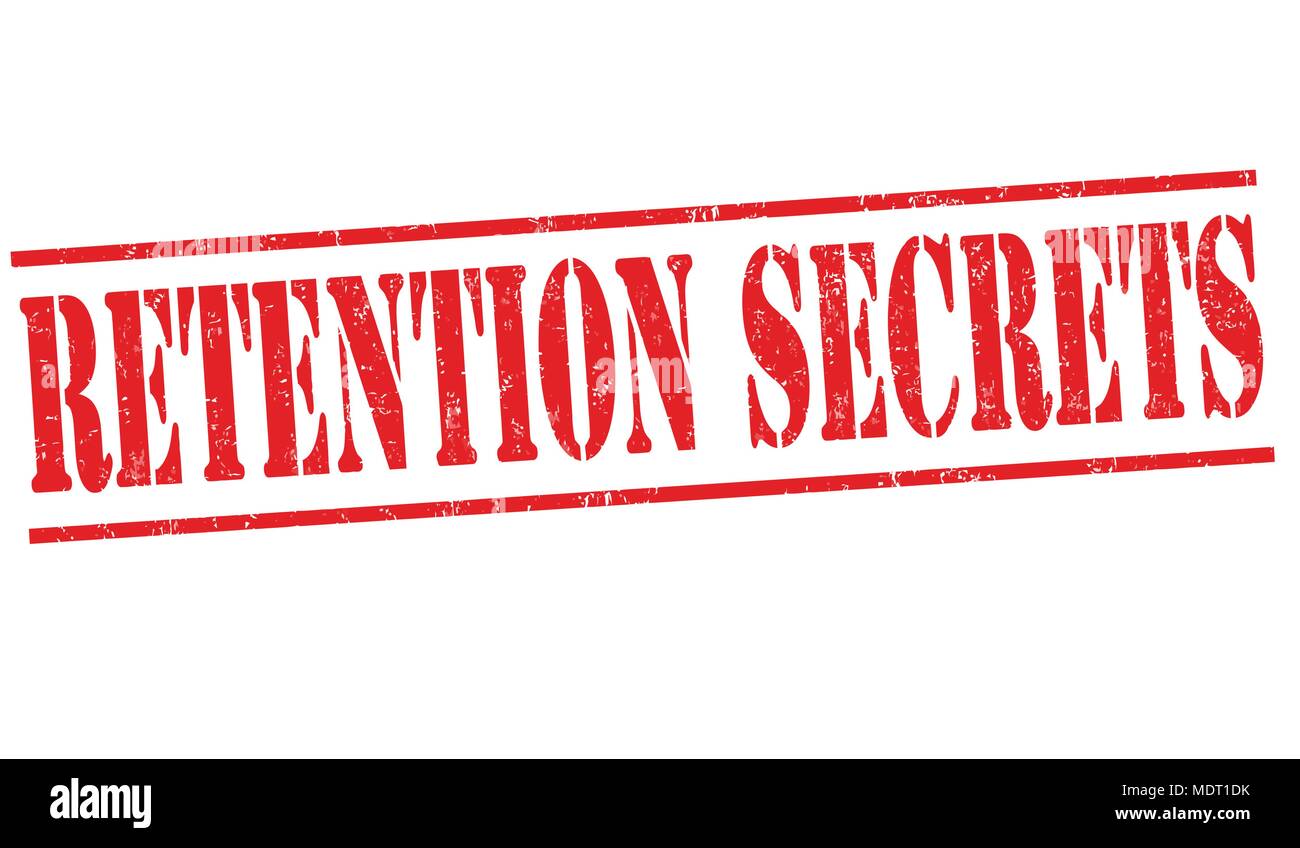 Retention secrets grunge rubber stamp on white background, vector ...