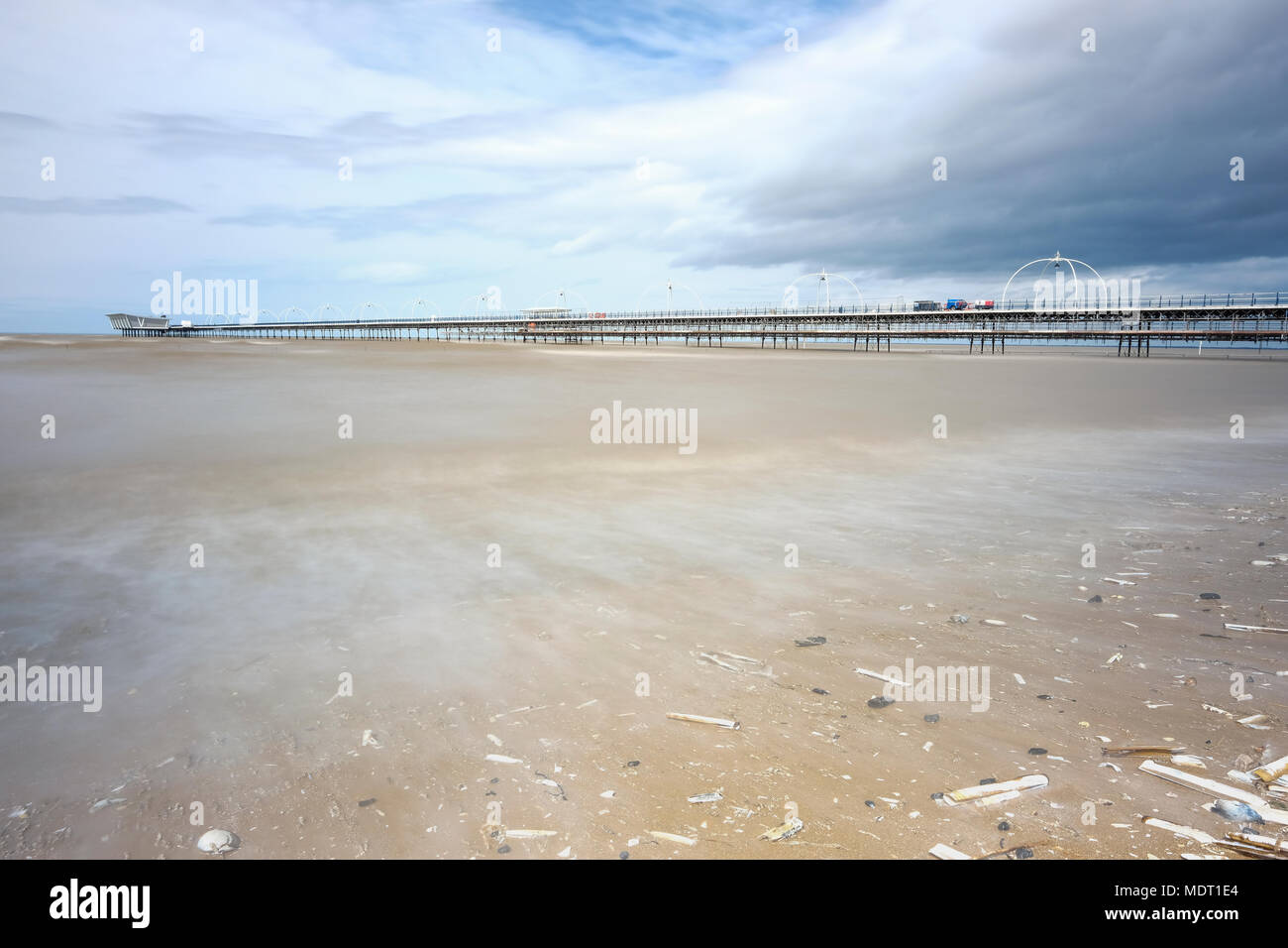 Southport pier beach hi-res stock photography and images - Alamy