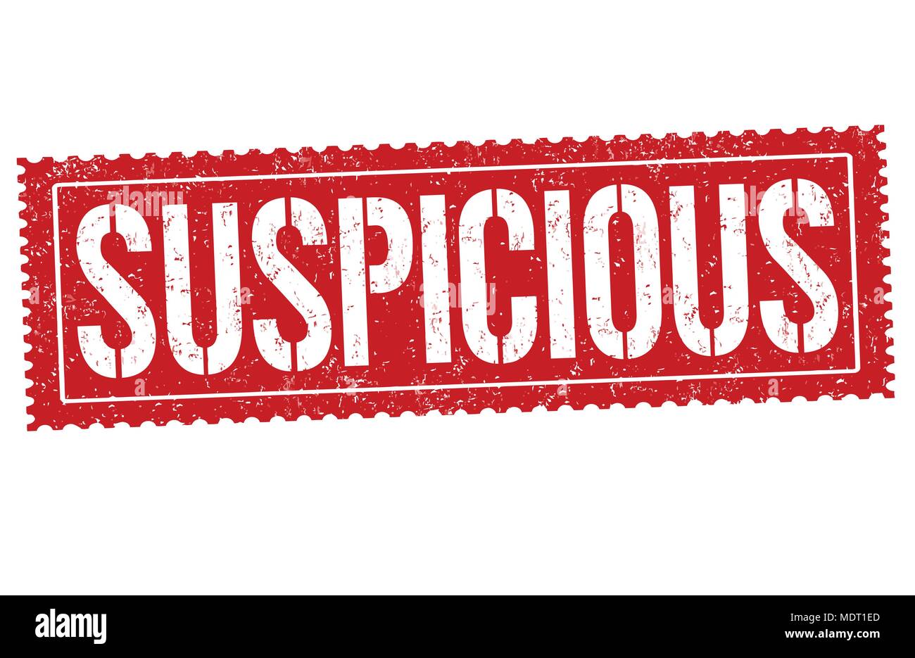 Suspicious grunge rubber stamp on white background, vector illustration ...