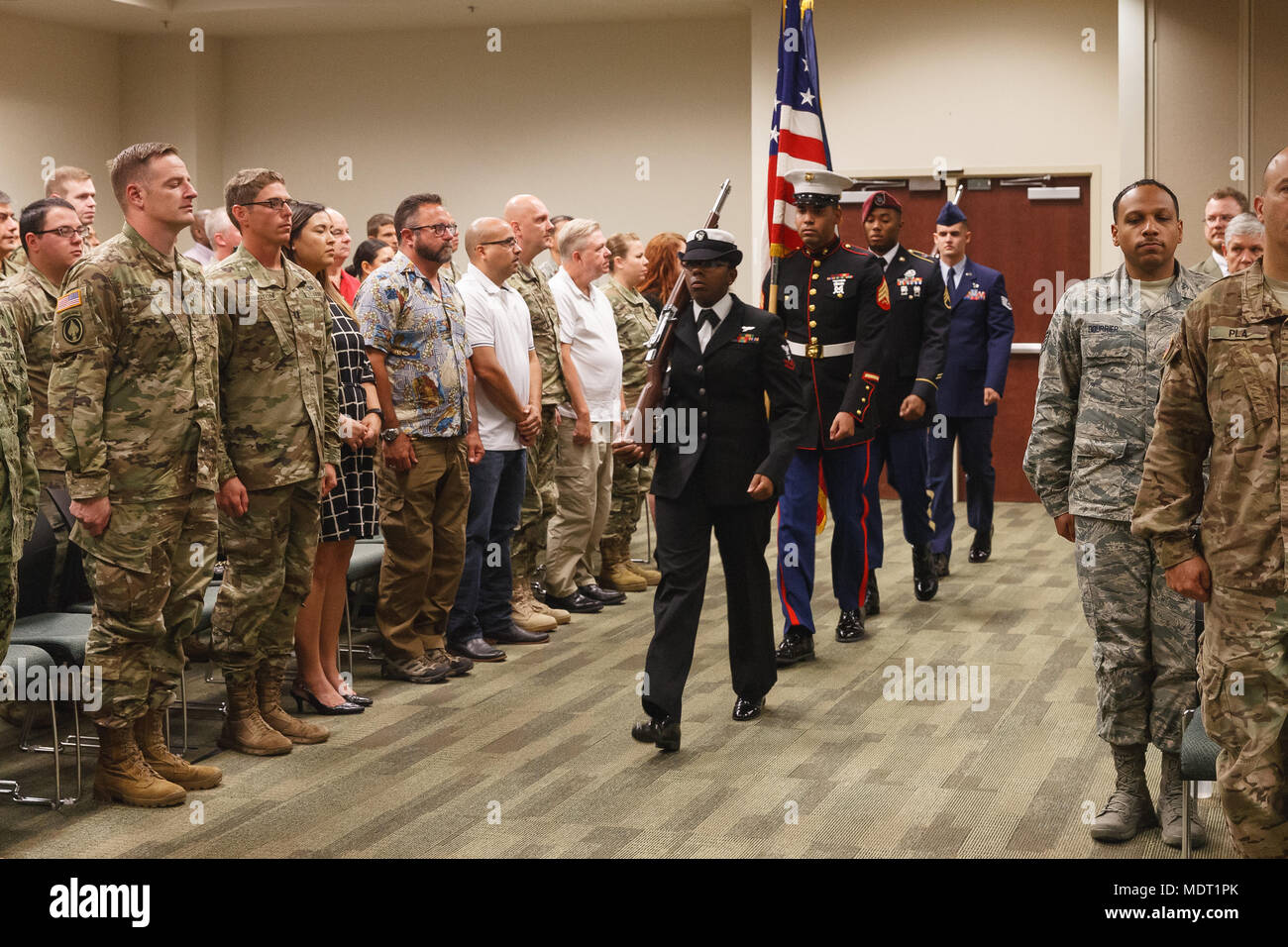 Special Operations Command South's joint color guard during a promotion ...