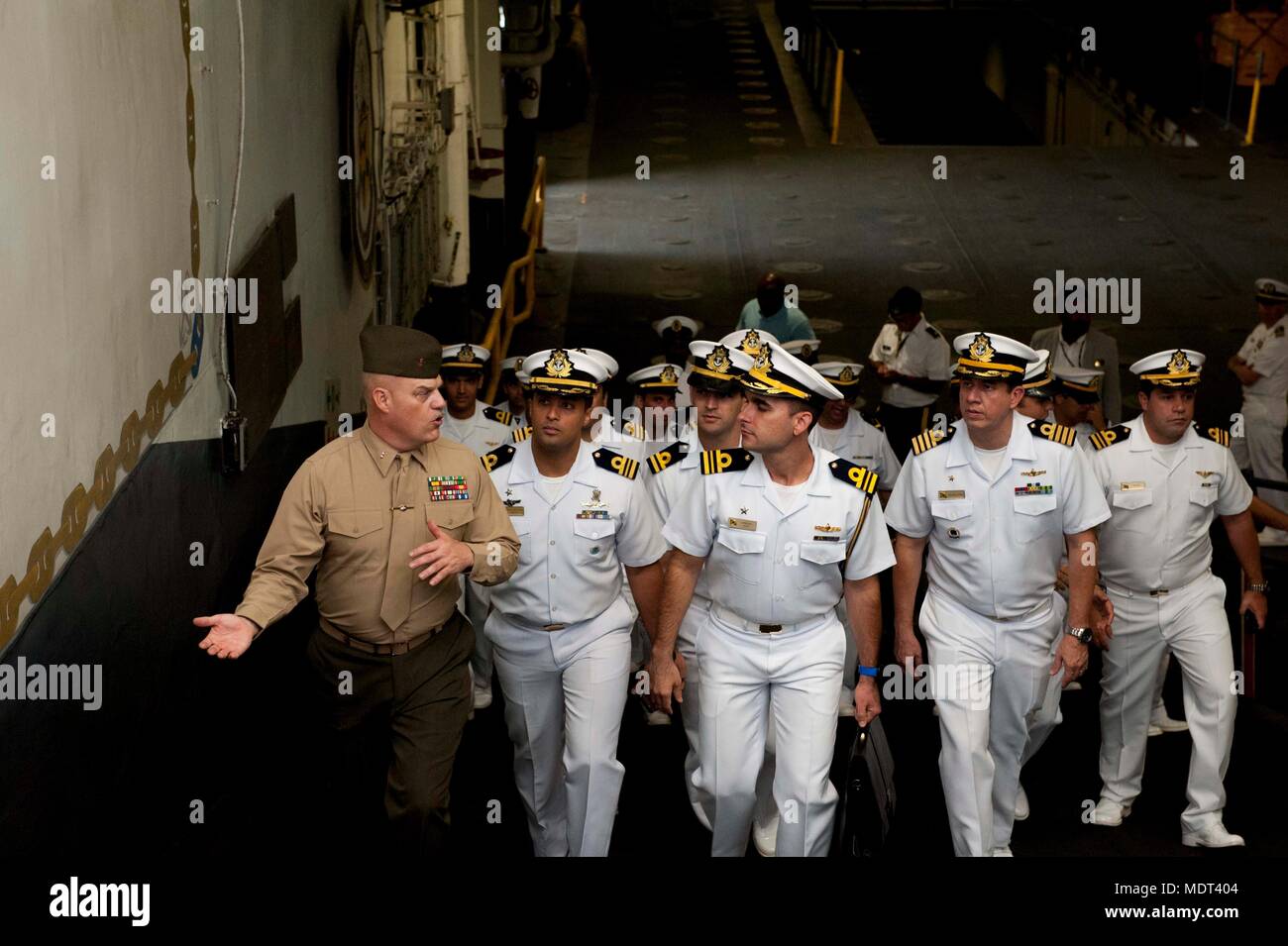CWO4 James Randall describes features of the amphibious assault ship ...