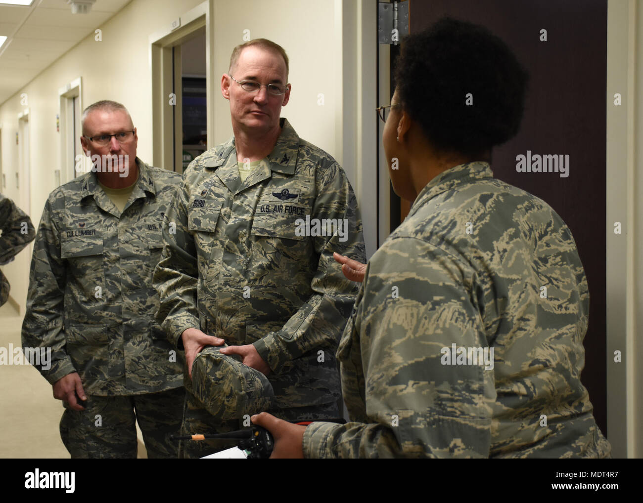 U.S. Air Force Col. Roger Suro, center, the 442d Fighter Wing commander ...