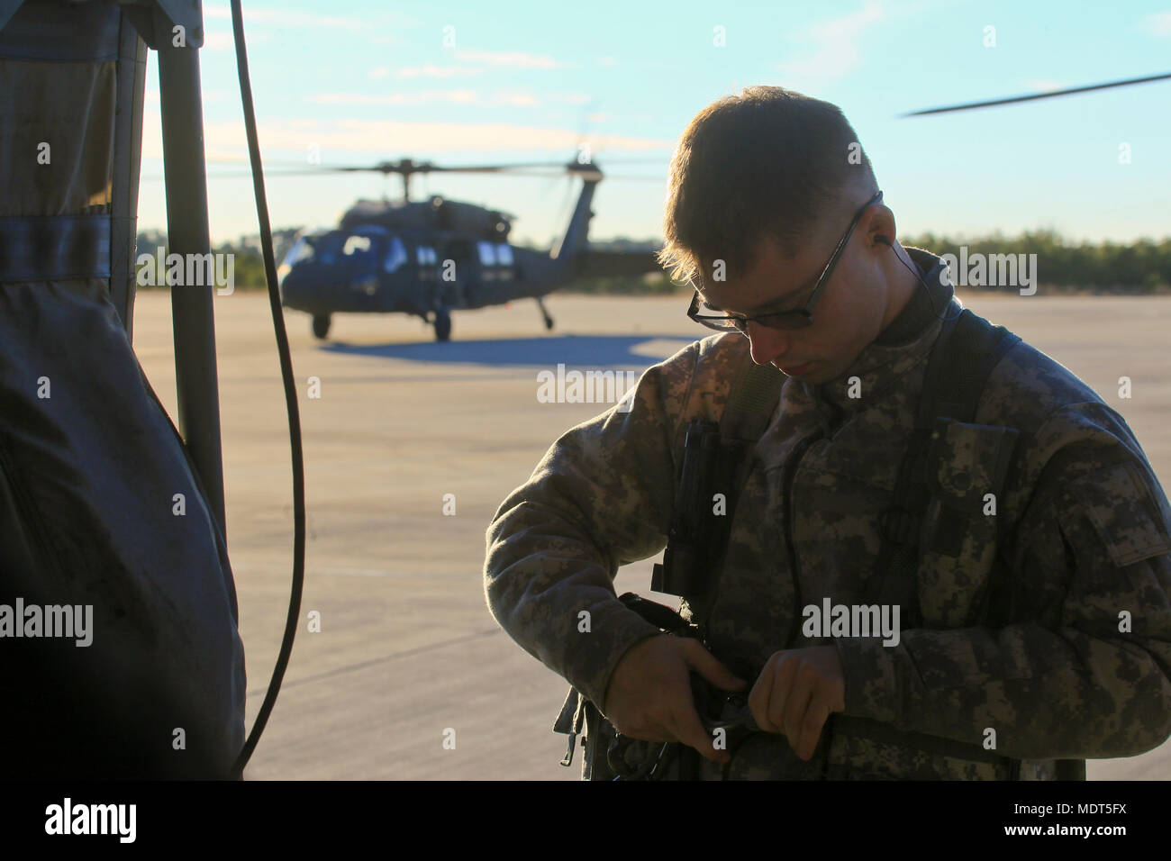 U.S. Army Private 1st Class Patrick Morrisey, a UH-60 Black Hawk crew ...