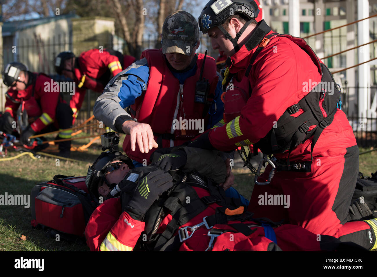 Members of the West Virginia Swift Water Rescue Team, comprised of more ...