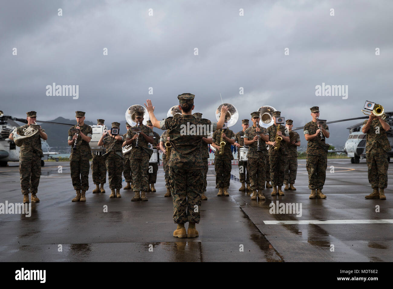 U.S. Marines with the Marine Corps Forces, Pacific band perform during ...