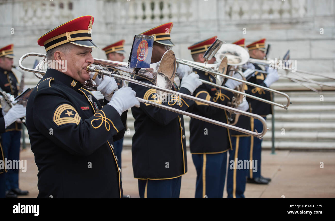 Service members participate in an Armed Forces full honors wreath ...
