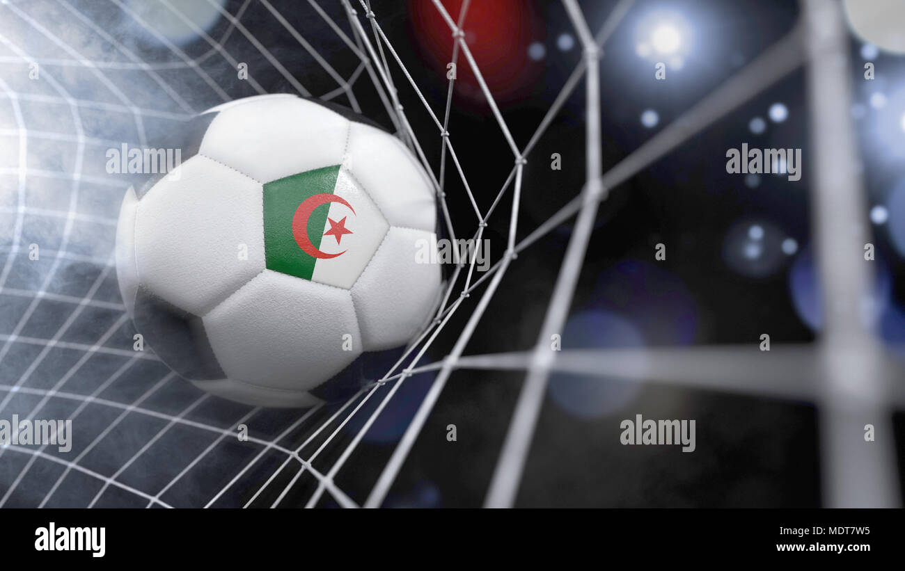 Very realistic rendering of a soccer ball with the flag of Algeria in ...