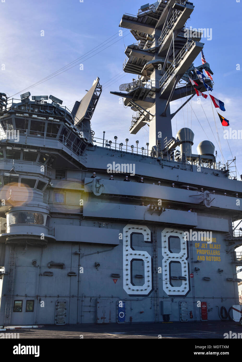 PACIFIC OCEAN (Dec. 5, 2017) U.S. Navy Sailors aboard the aircraft ...