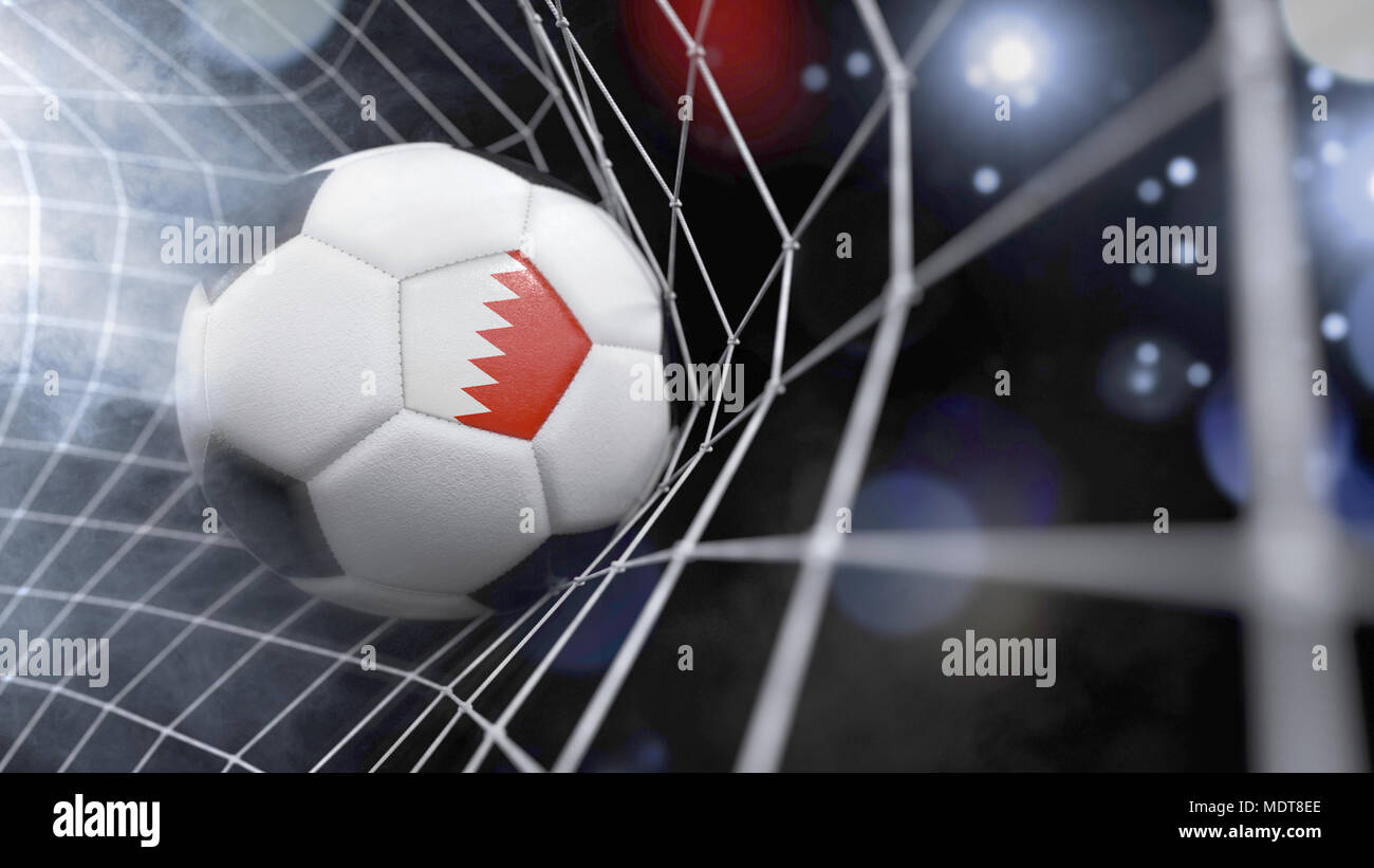 Very realistic rendering of a soccer ball with the flag of Bahrain in ...