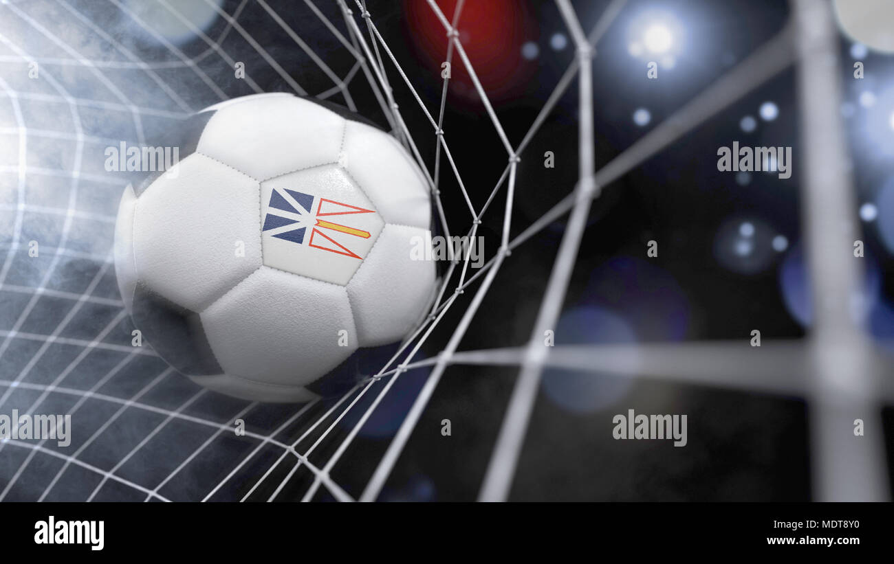 Very realistic rendering of a soccer ball with the flag of Newfoundland ...