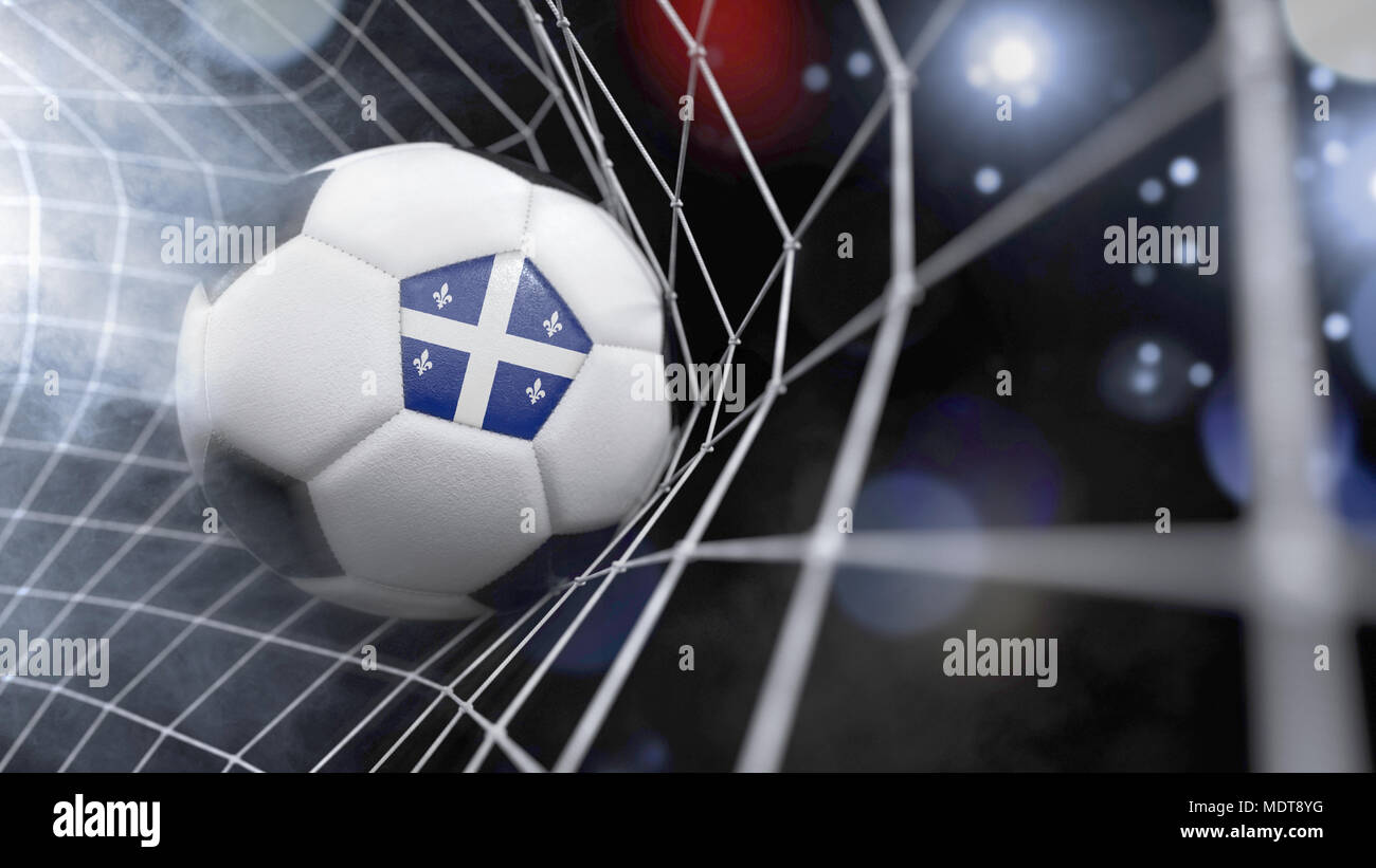 Very realistic rendering of a soccer ball with the flag of Quebec in ...