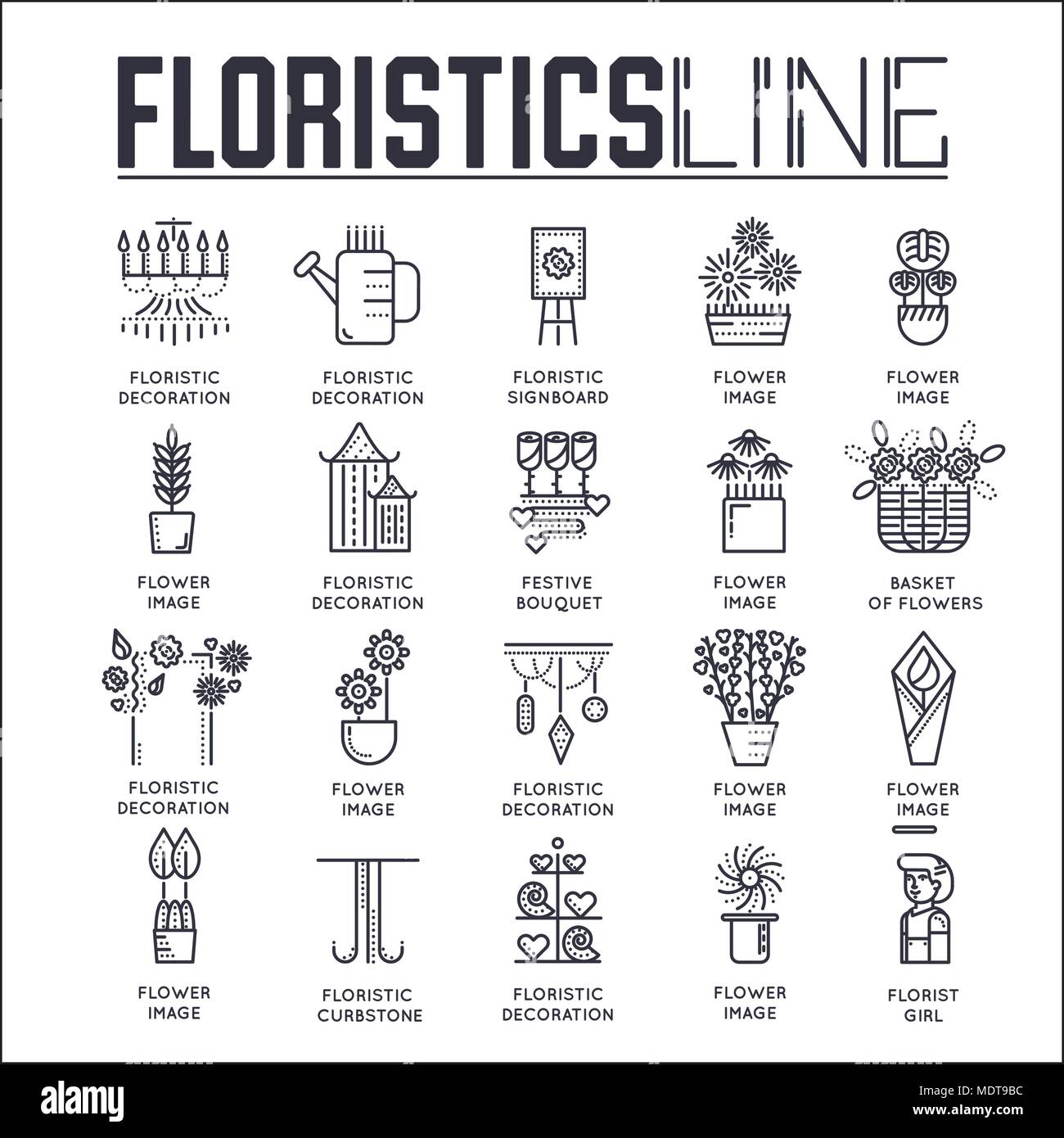 Beautiful female florist in Stock Vector Images - Alamy