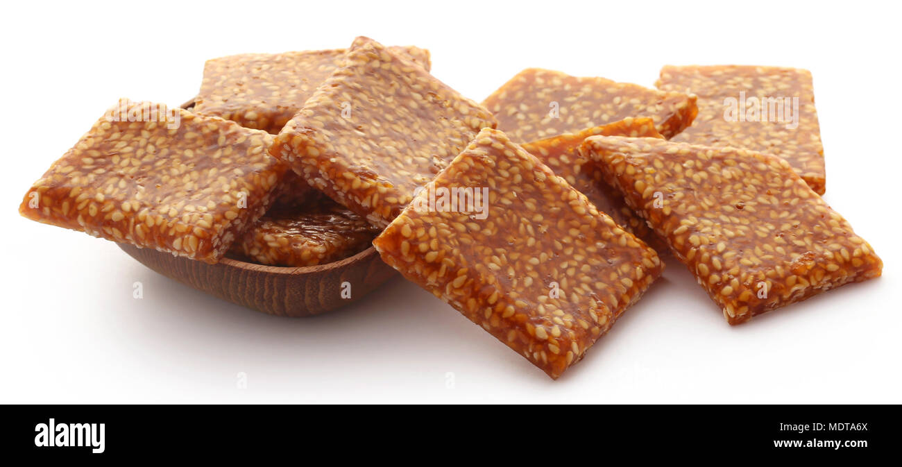Sesame caramel candy very popular in Indian subcontinent Stock Photo ...