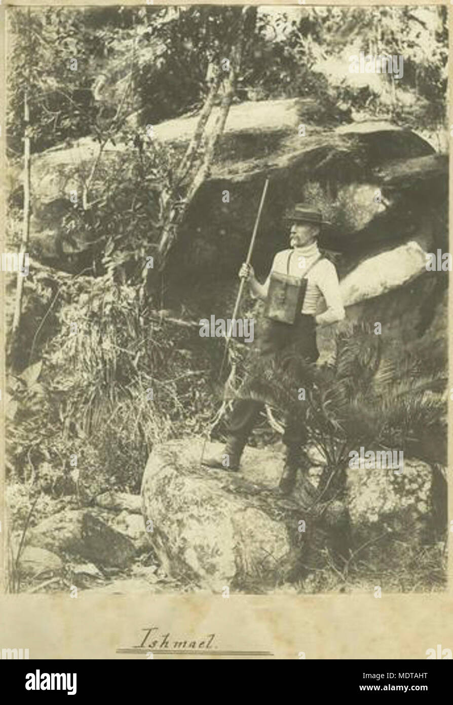 Henry Hacker with equipment for collecting insect specimens, ca 1907 ...