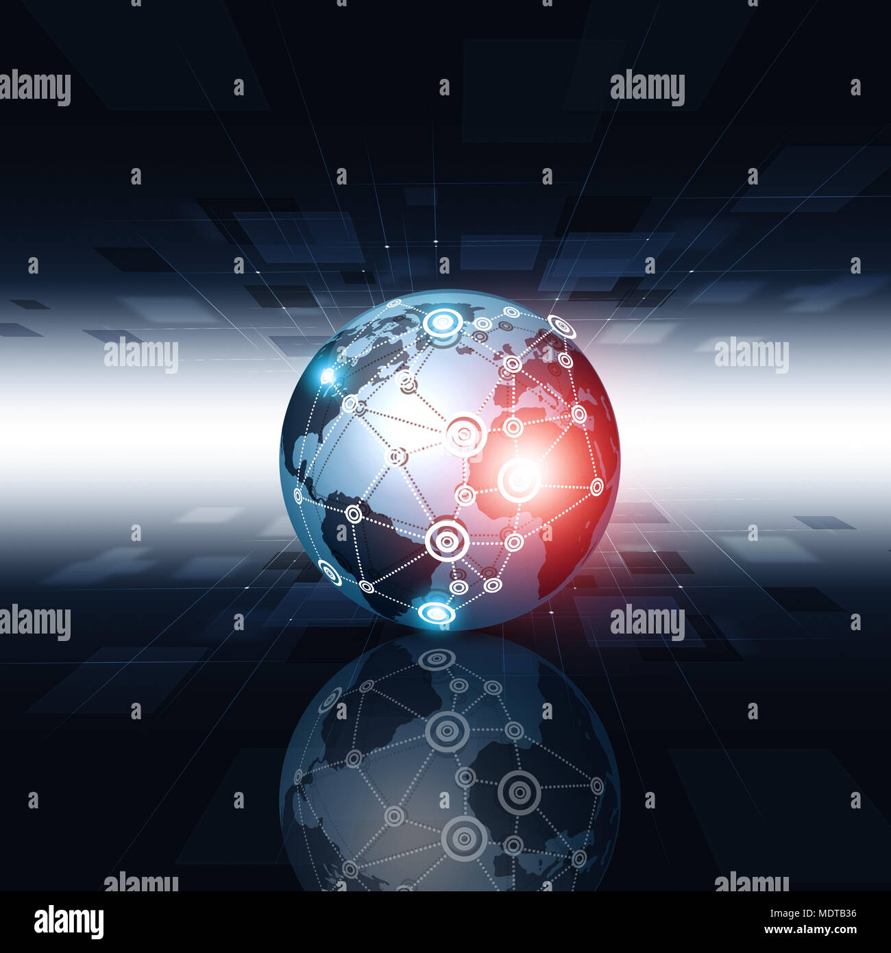 abstract technology concept web map connections background Stock Photo ...