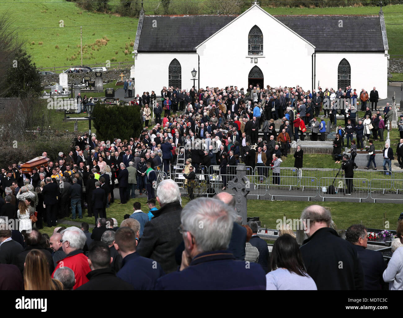 The coffin of Big Tom McBride is taken from Saint Patrick's Church in ...
