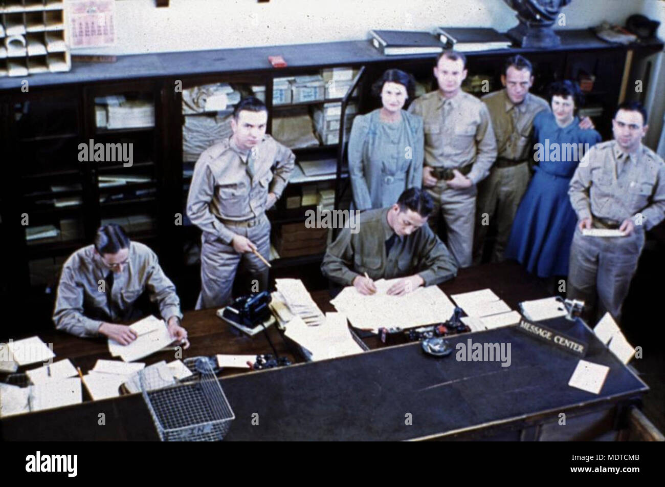 Signal office staff at base section number 3 headquarters at. Location ...