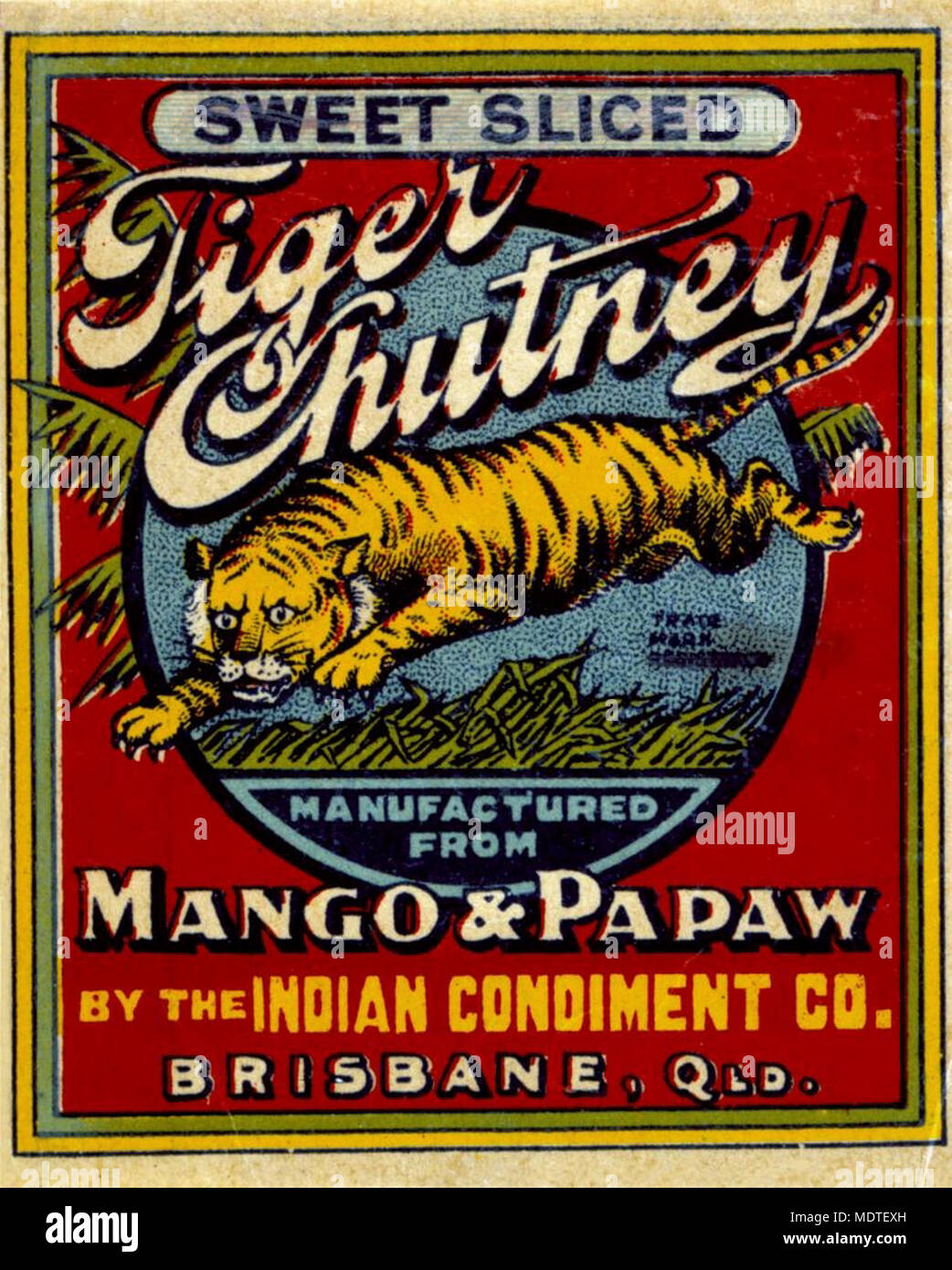 Tiger Chutney label Stock Photo - Alamy