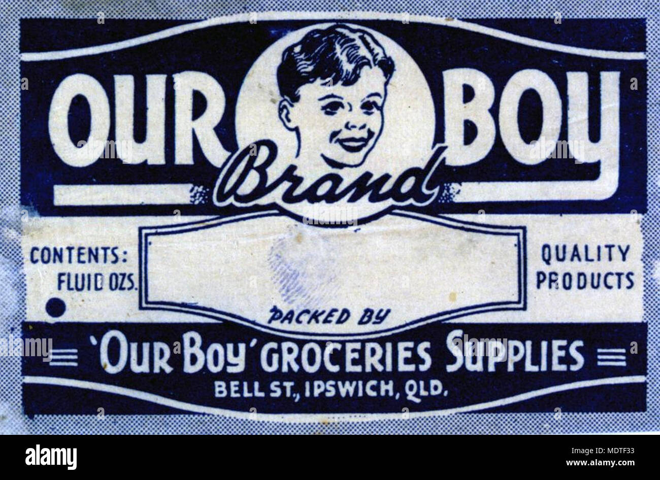 Our Boy Brand label Stock Photo - Alamy