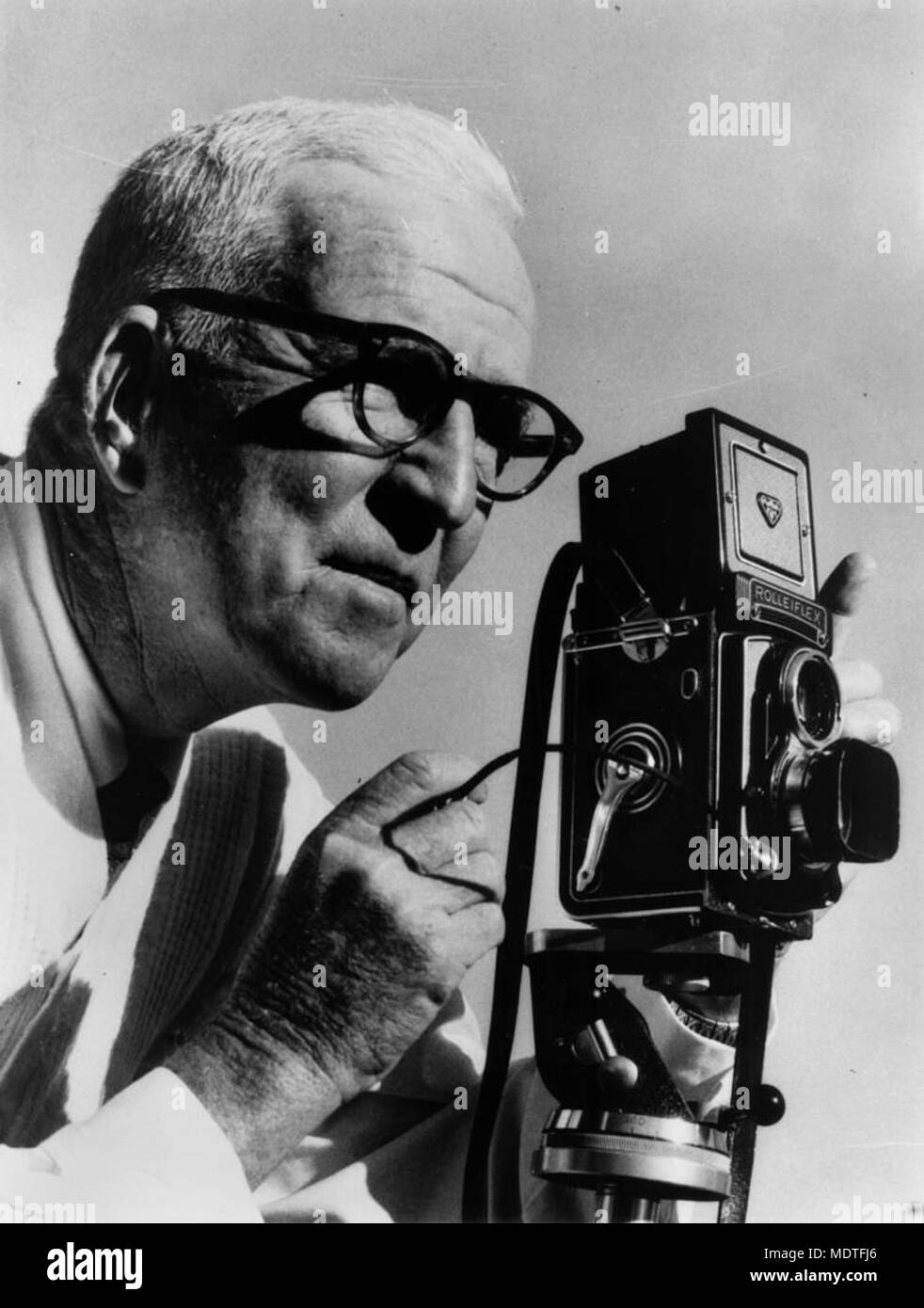 William Sneyd pictured with his Roliflex camera Stock Photo - Alamy