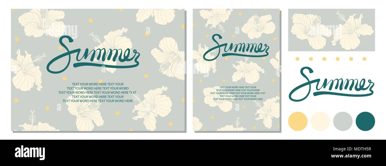 Set of background design in vector illustration with elements and color ...