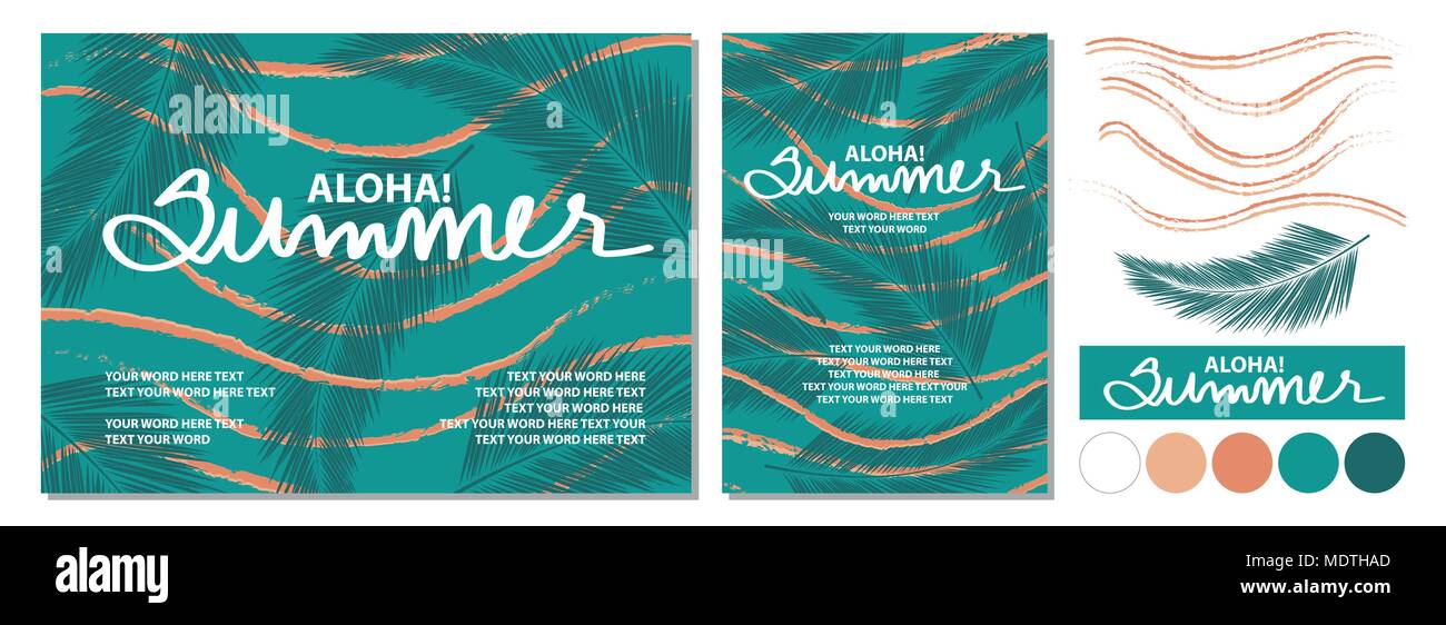 Set of background design in vector illustration with elements and color ...