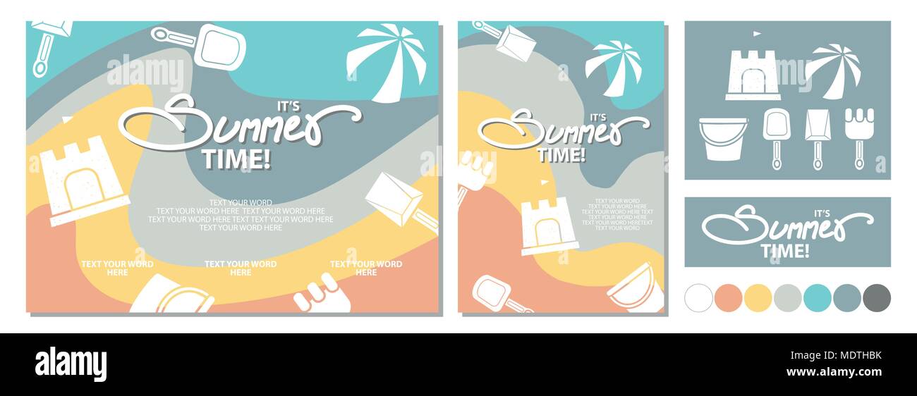 Set of background design in vector illustration with elements and color ...