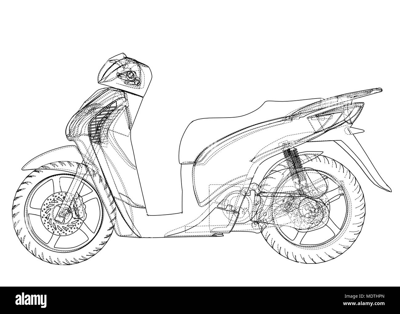 Scooter outline concept. Vector Stock Vector Image & Art - Alamy