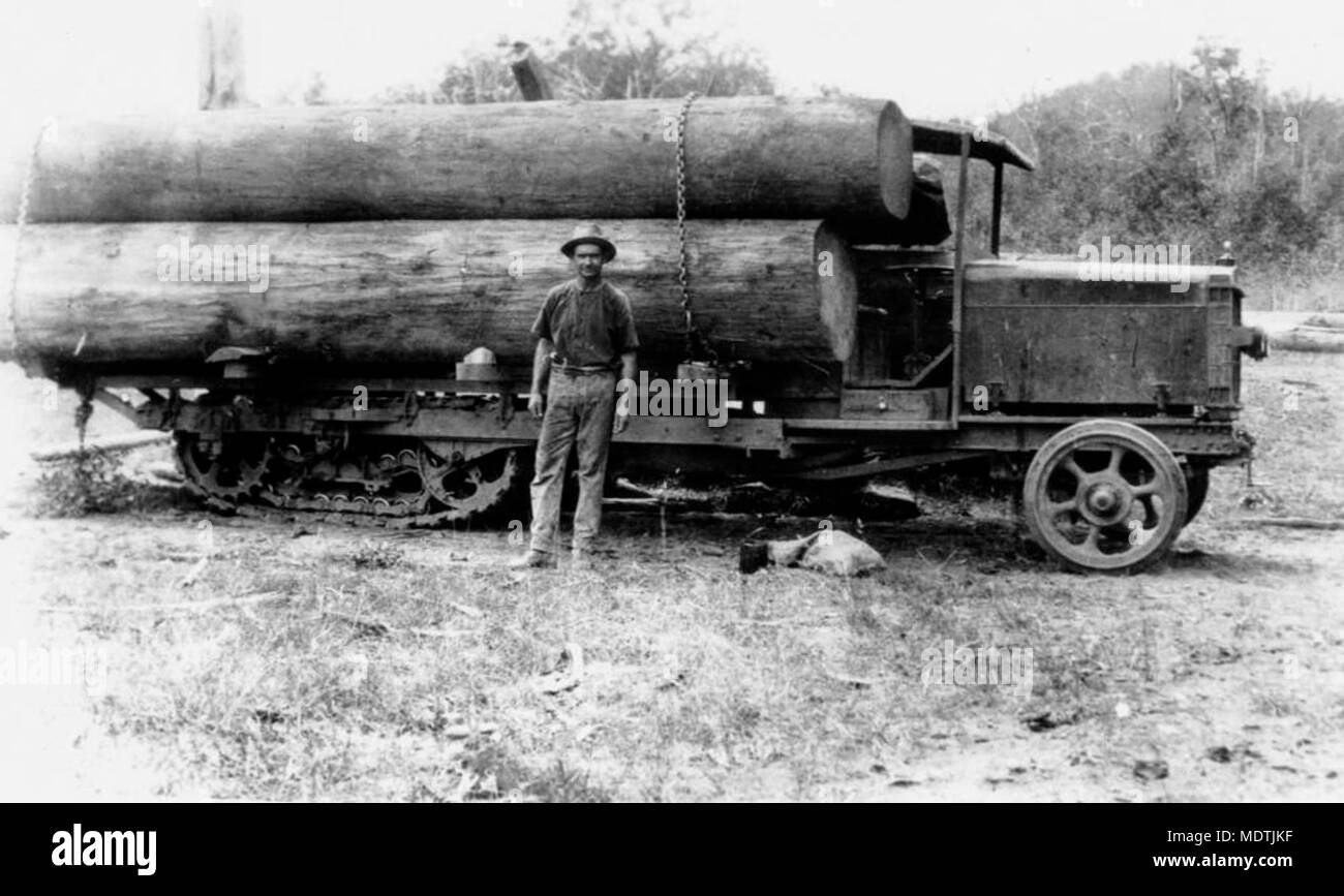 Herbert Curry with a Linn tractor truck loaded with hoop Stock Photo ...