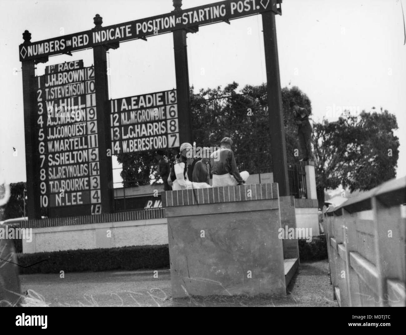 New jockey stand at the Doomben racetrack, Brisbane, 1938 Stock Photo ...