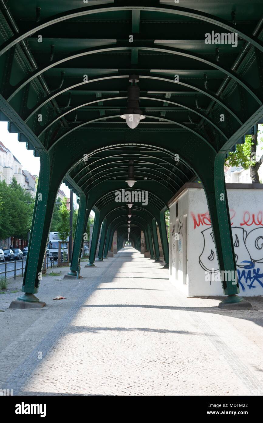 Germany, Berlin, Prenzlauer Berg, under the S-Bahn lanes, archways ...