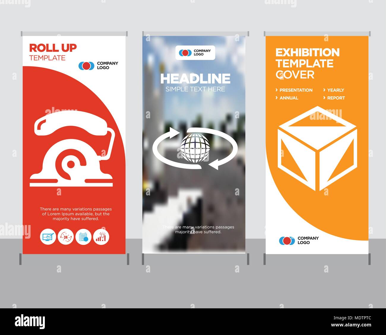 Package cube box for delivery modern business roll up banner design ...