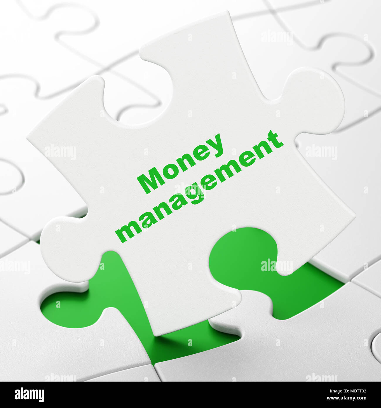 Money concept: Money Management on White puzzle pieces background, 3D ...