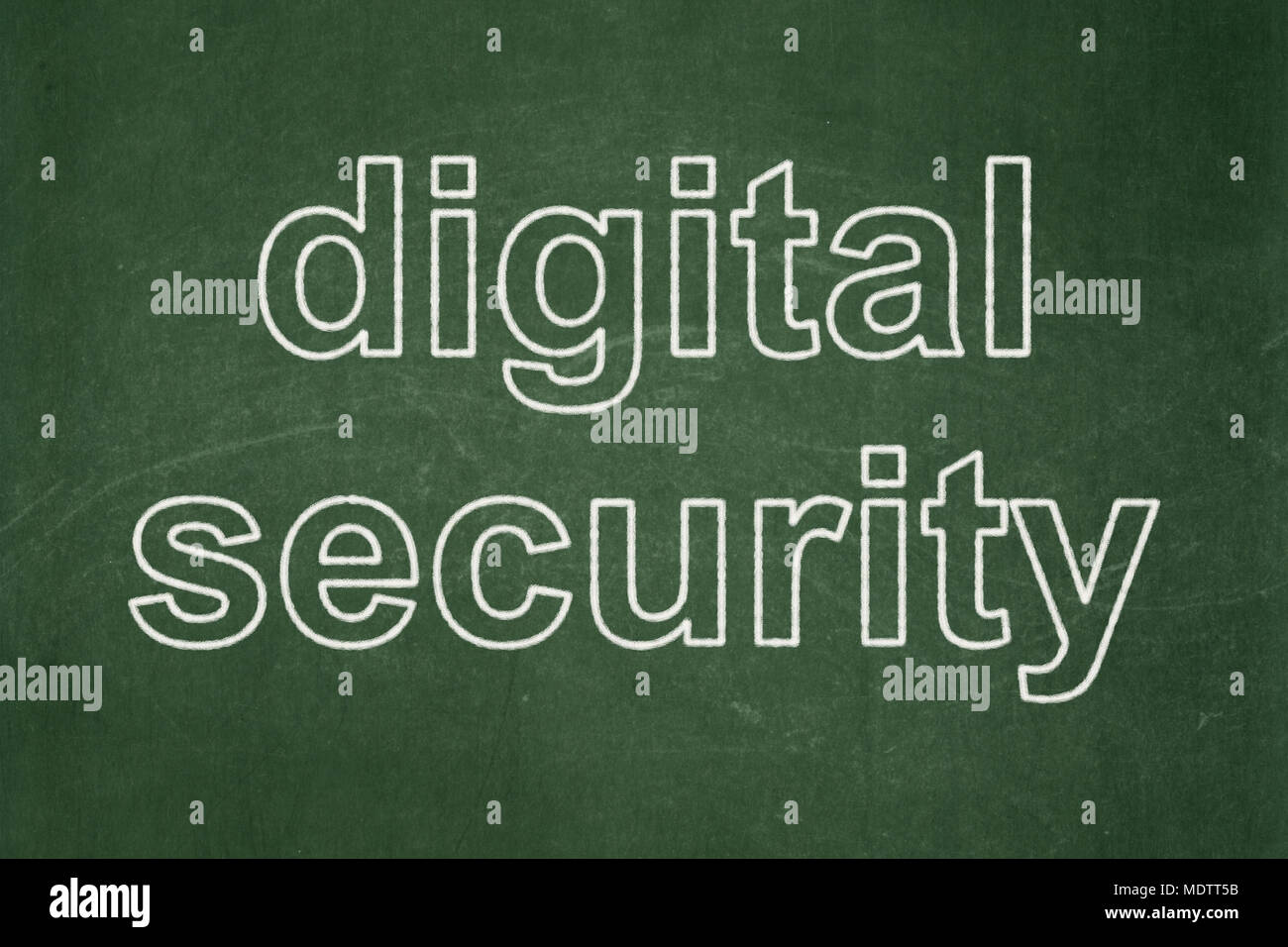 Safety concept: text Digital Security on Green chalkboard background ...