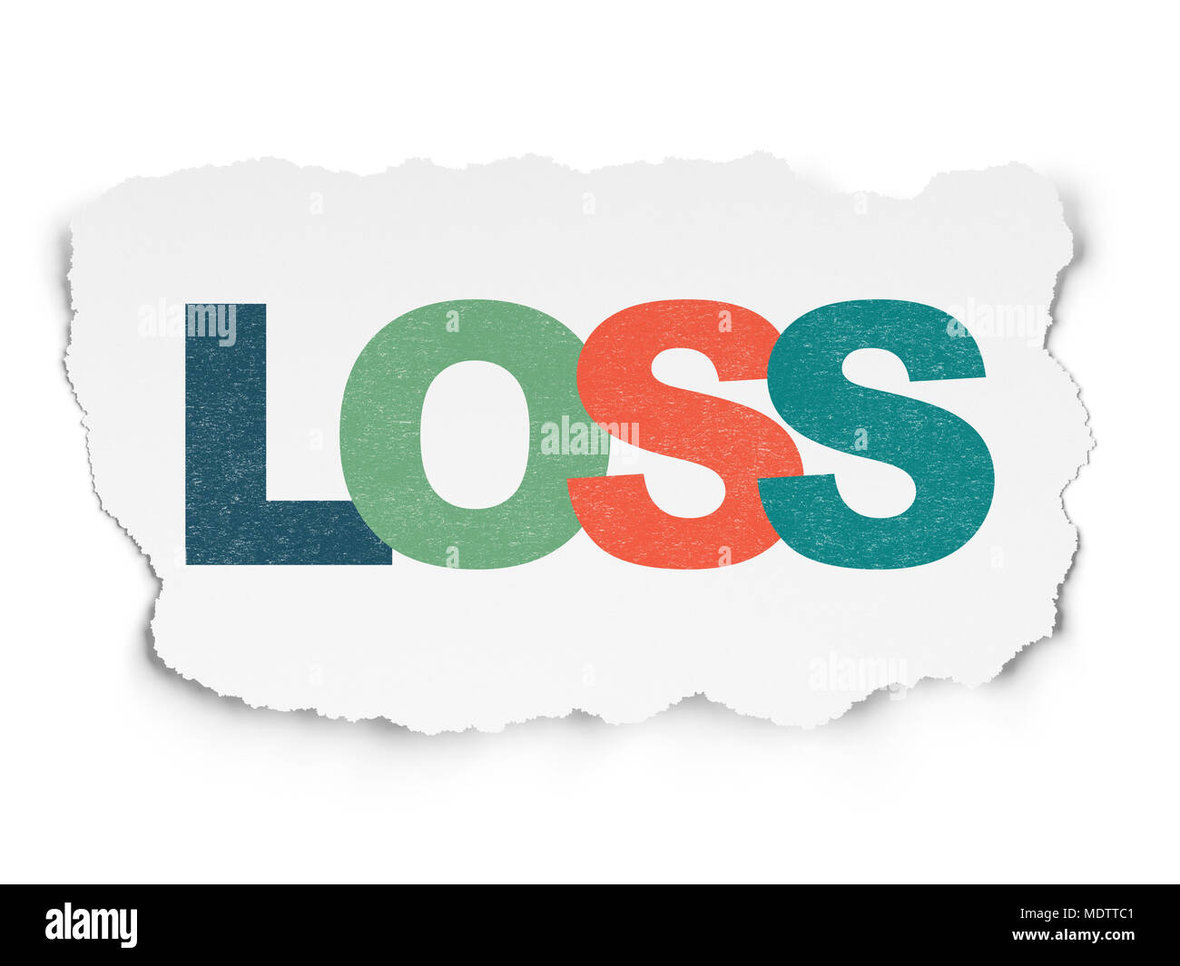 Business concept: Painted multicolor text Loss on Torn Paper background ...