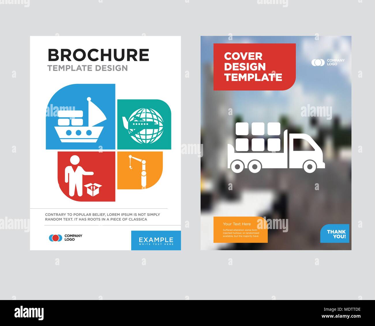 Boxes storage for delivery inside a truck box from back view brochure ...