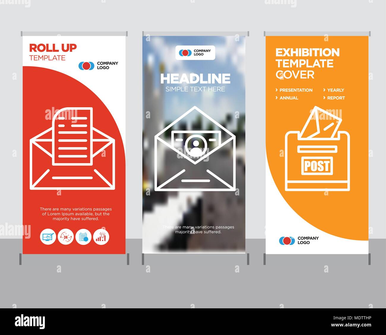 Post box modern business roll up banner design template, ID and mail ...