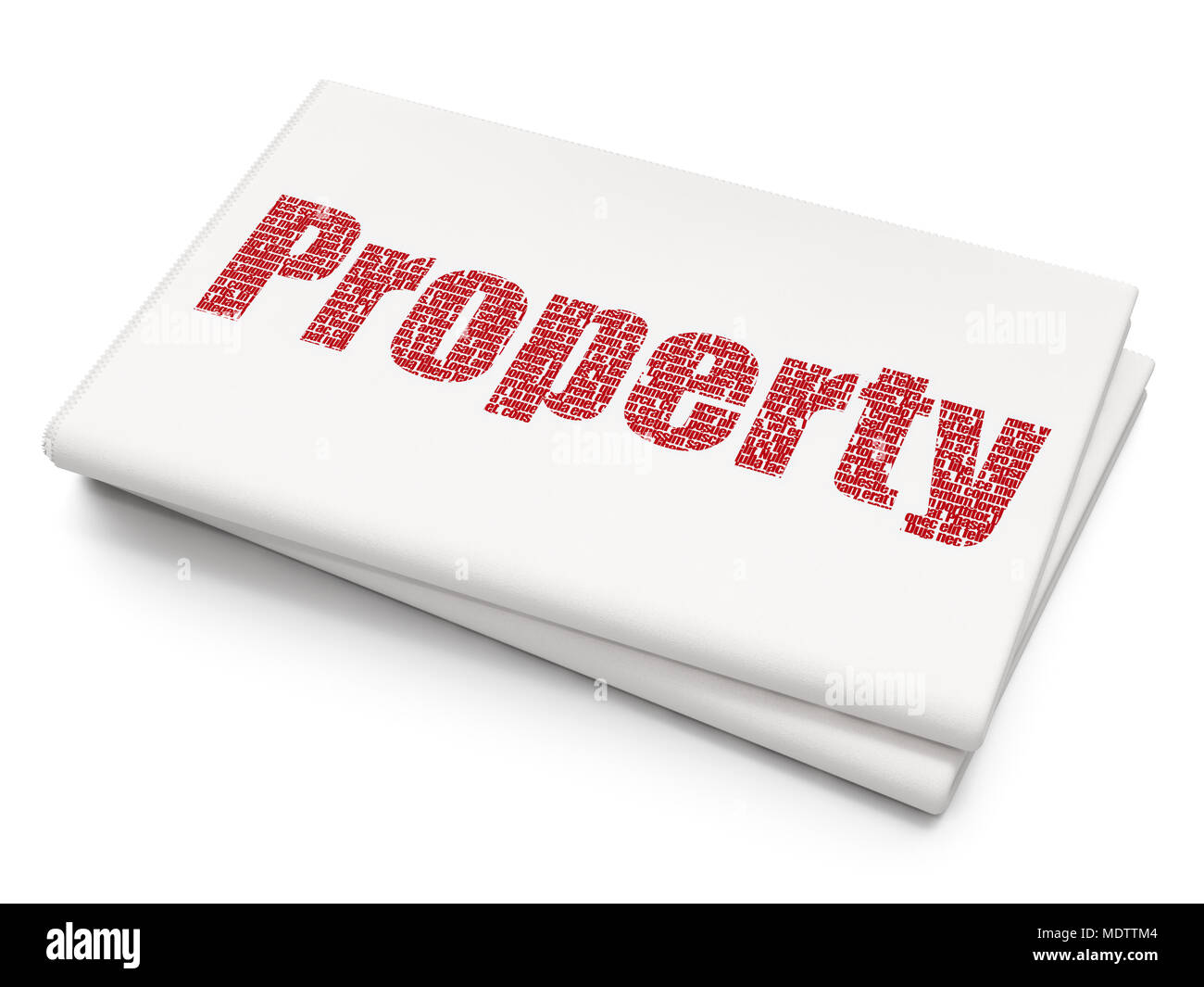 Business concept: Pixelated red text Property on Blank Newspaper ...