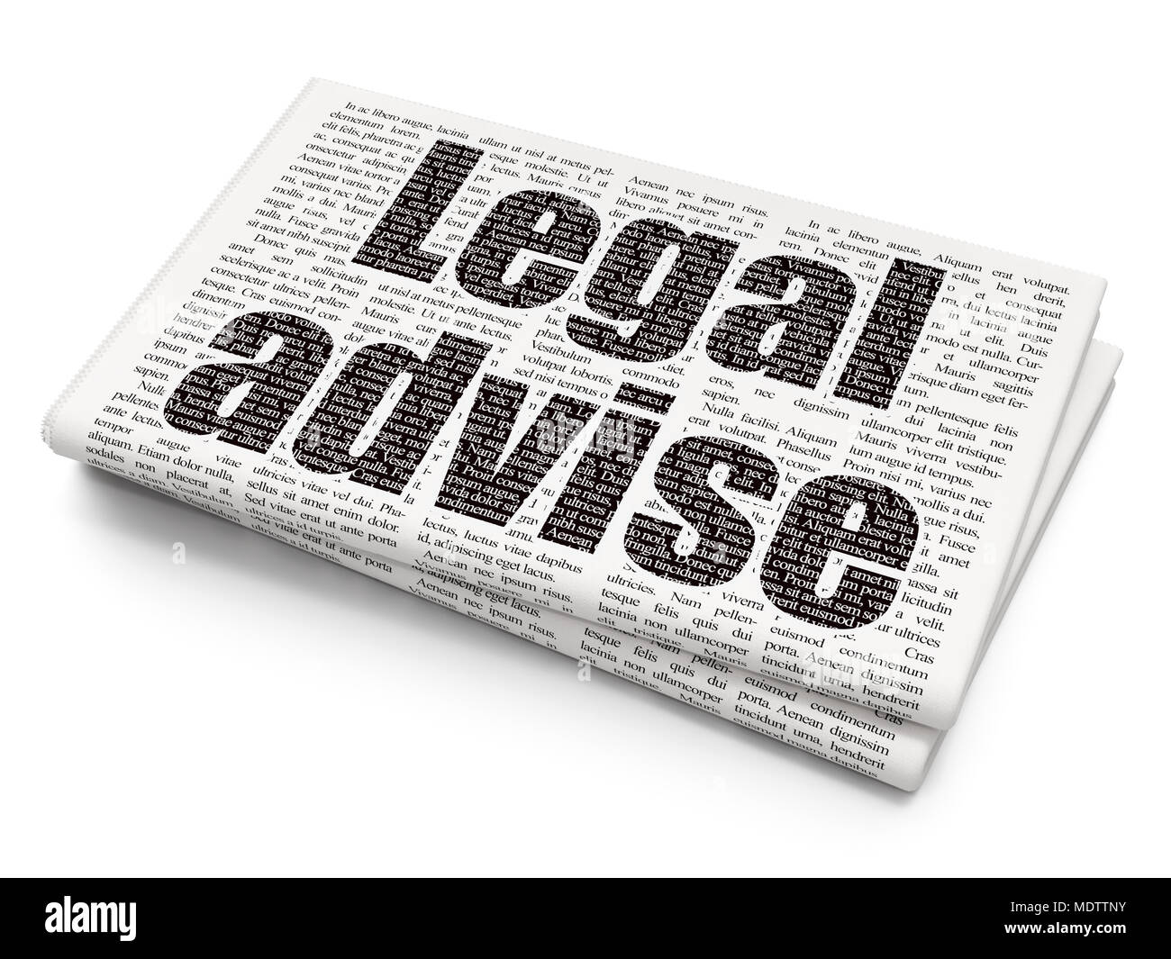 Law concept: Pixelated black text Legal Advise on Newspaper background ...