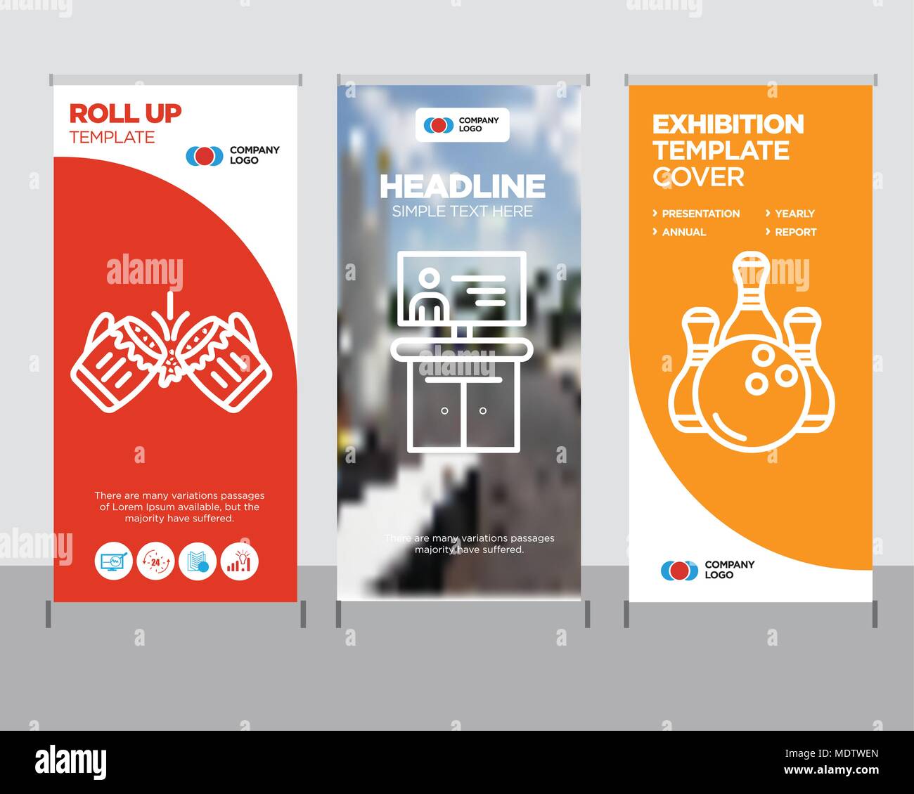 Bowling modern business roll up banner design template, Tv creative ...