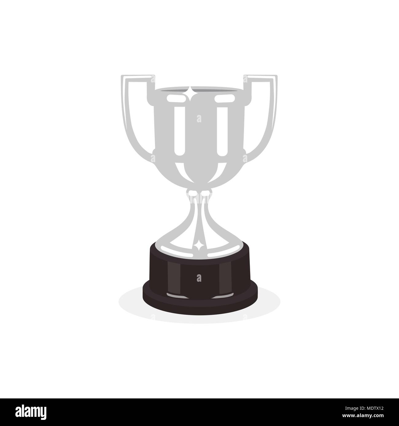 Trophy silver cup flat design on a white background. Award cup. Vector ...