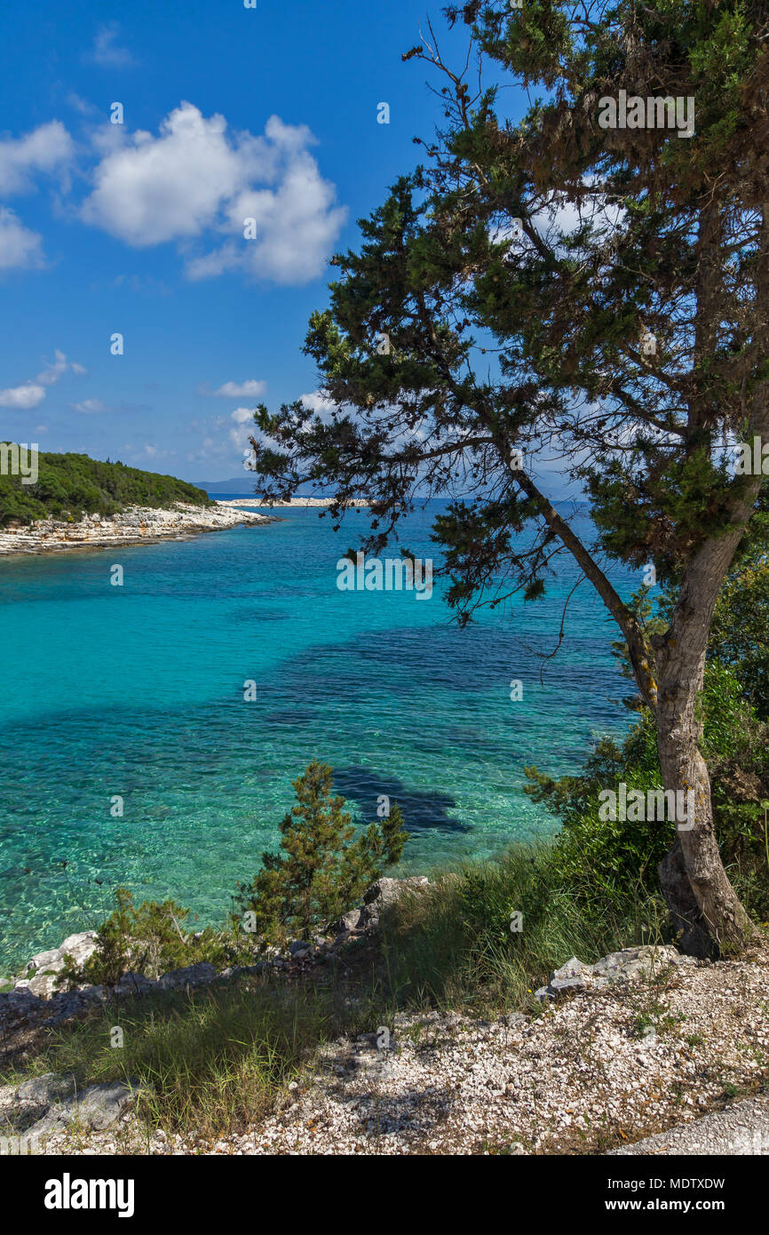 Amazing seascape of Emblisi Fiskardo Beach, Kefalonia, Ionian islands ...