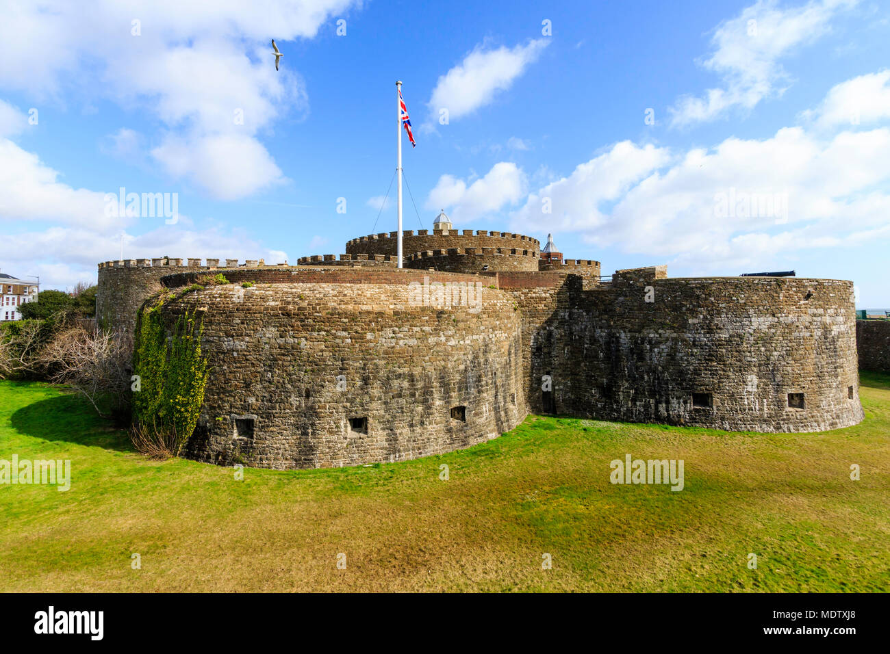 Deal Castle, one of the finest Tudor artillery castles in England. Dry ...