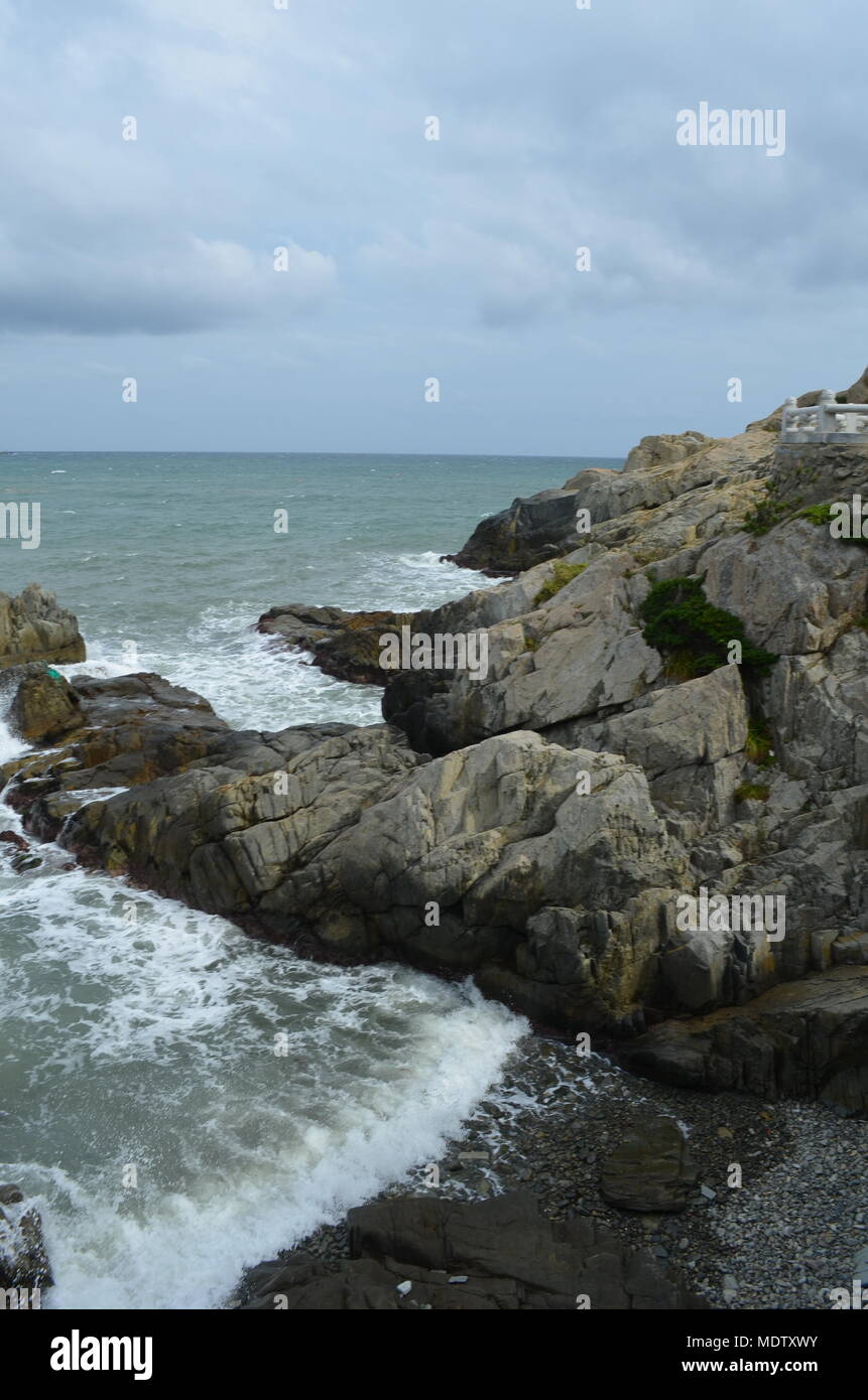 Rocks and Ocean Stock Photo - Alamy
