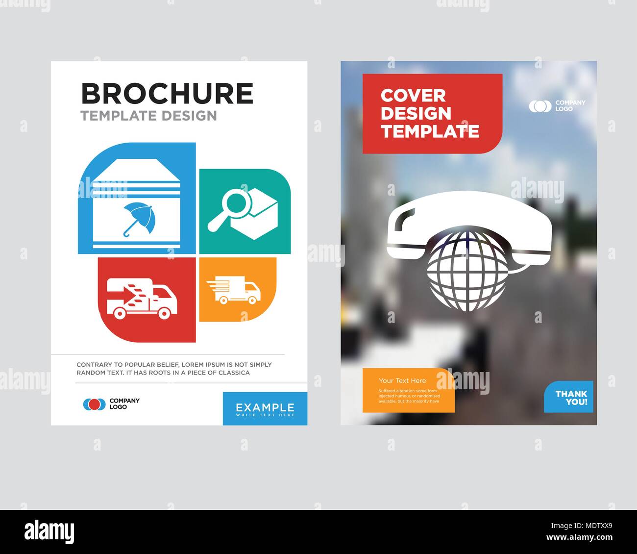 International calling service brochure flyer design template with ...