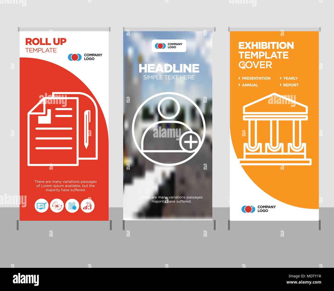 government building modern business roll up banner design template ...