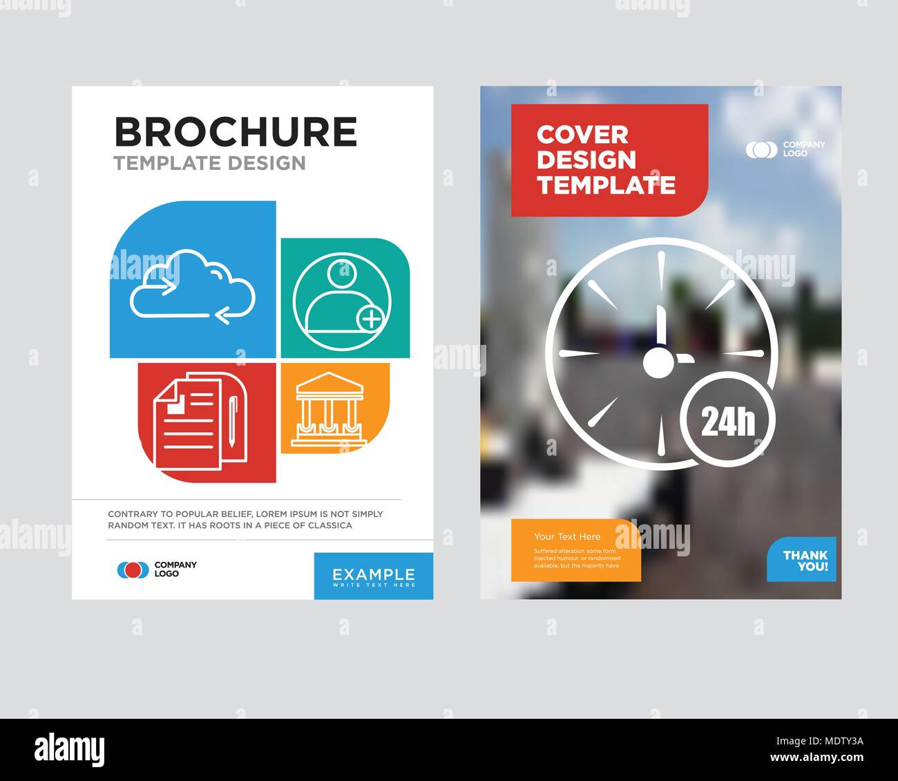 watch brochure flyer design template with abstract photo background ...