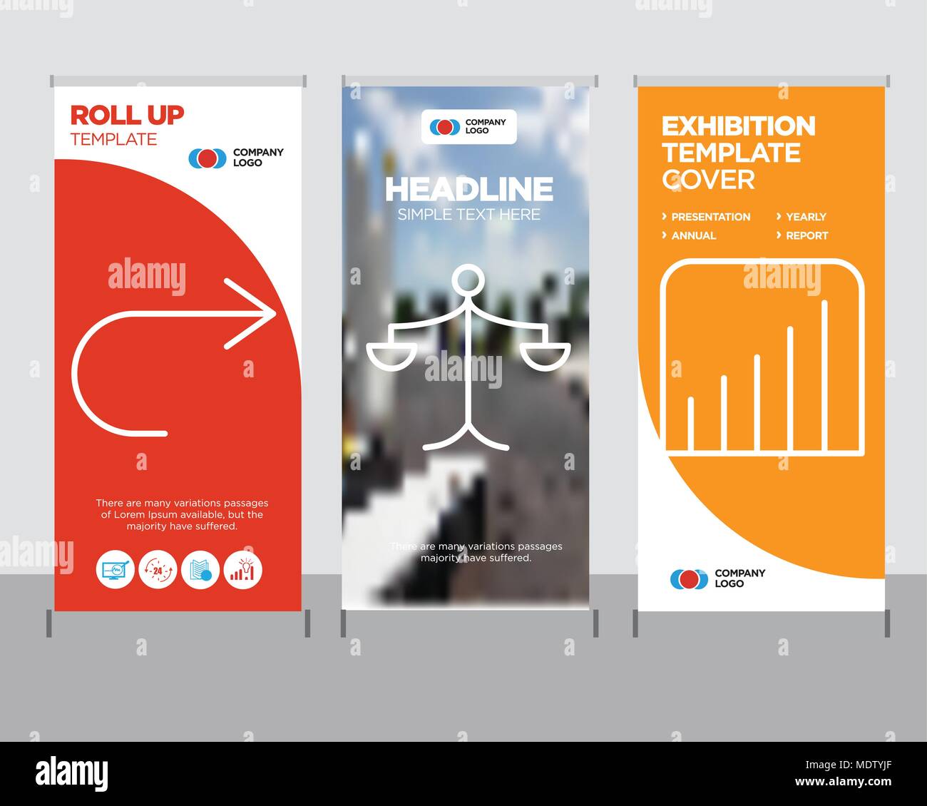 Coverage level modern business roll up banner design template, Weighing ...