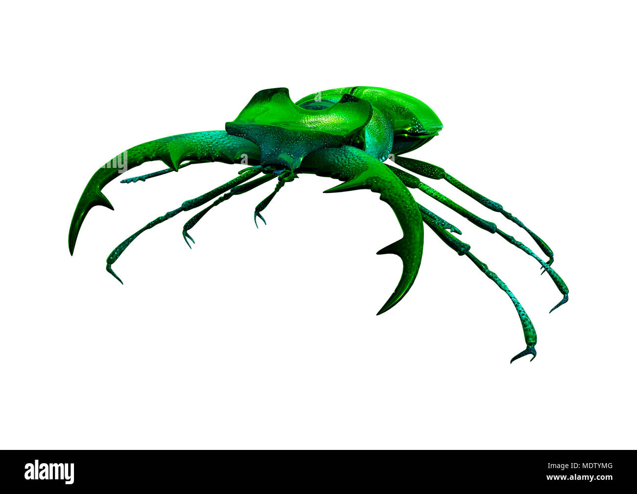 3D rendering of a green stag beetle isolated on white background Stock ...