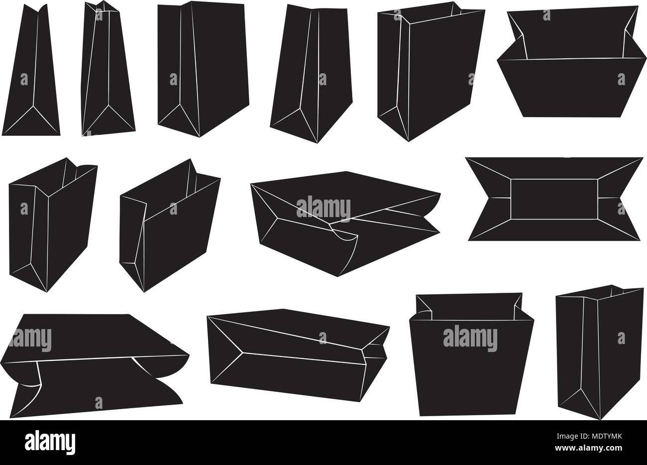 Set of different paper bags isolated on white Stock Vector Image & Art ...